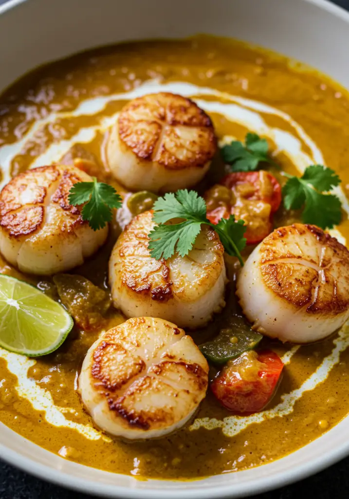 Spicy Coconut Curry Scallops