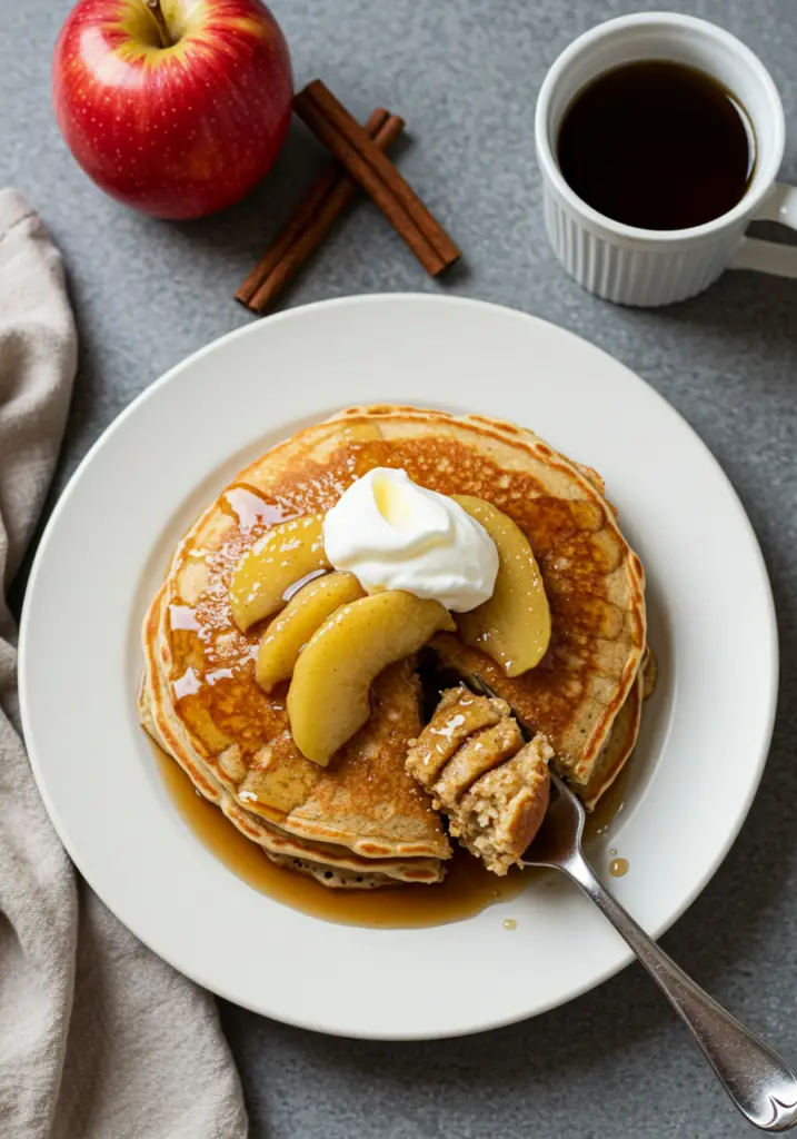 Apple Pancakes with Vanilla Maple Syrup