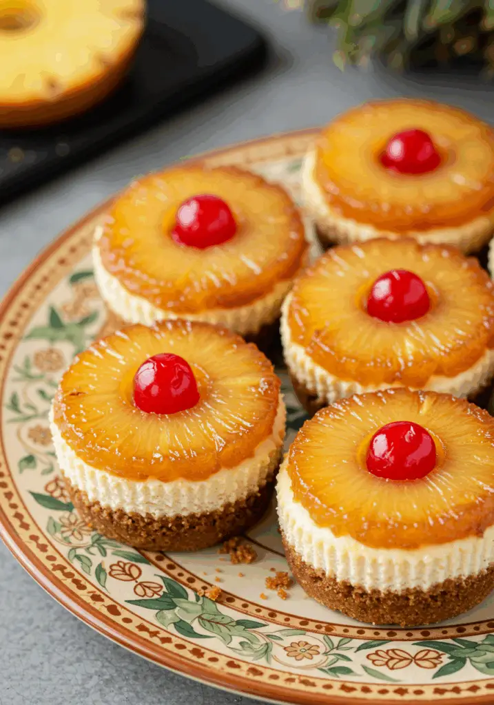 Mini Pineapple Upside Down Cheesecakes