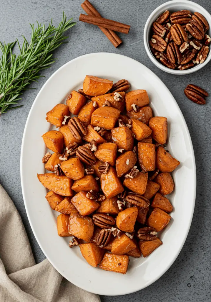 Cinnamon Maple Roasted Sweet Potatoes - Sophiacooking