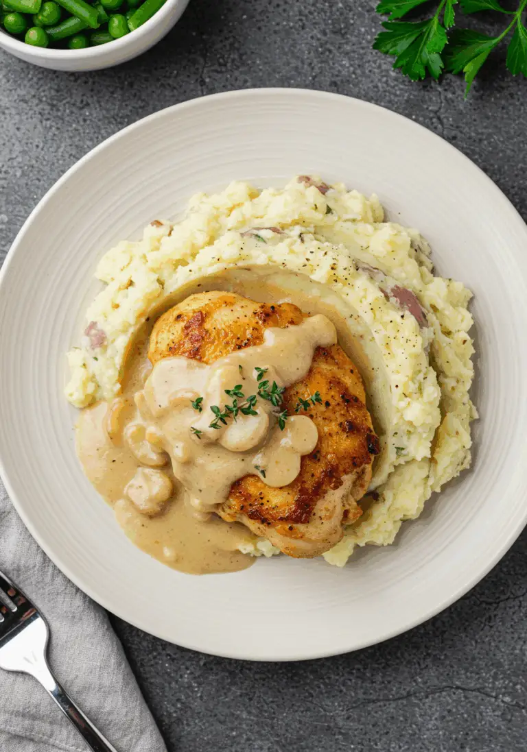 Creamy Garlic Chicken with Herb Mashed Potatoes - Sophiacooking