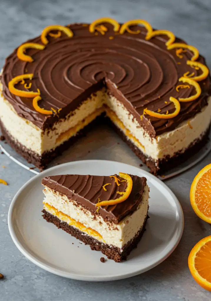 Chocolate Orange Cheesecake Layer Cake