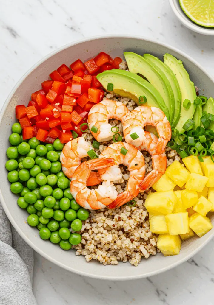 Tropical Shrimp Rice Bowl - Sophiacooking