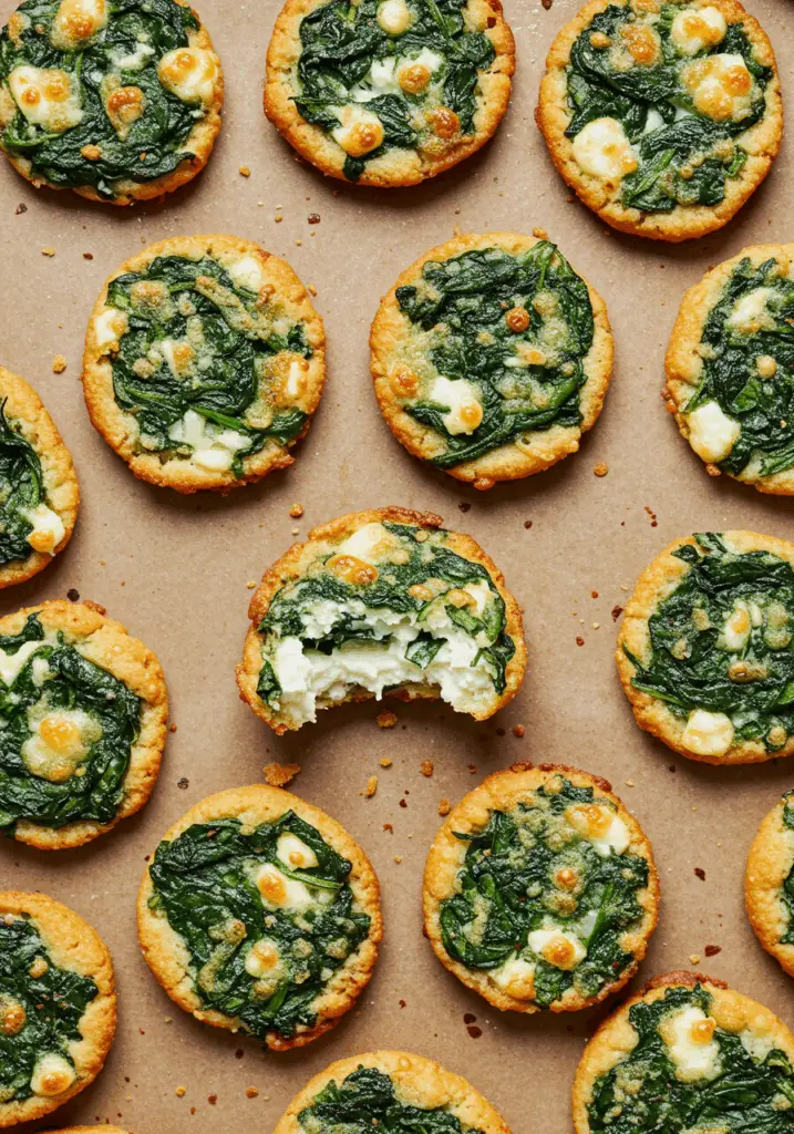 Mediterranean Spinach and Feta Crisps - Sophiacooking