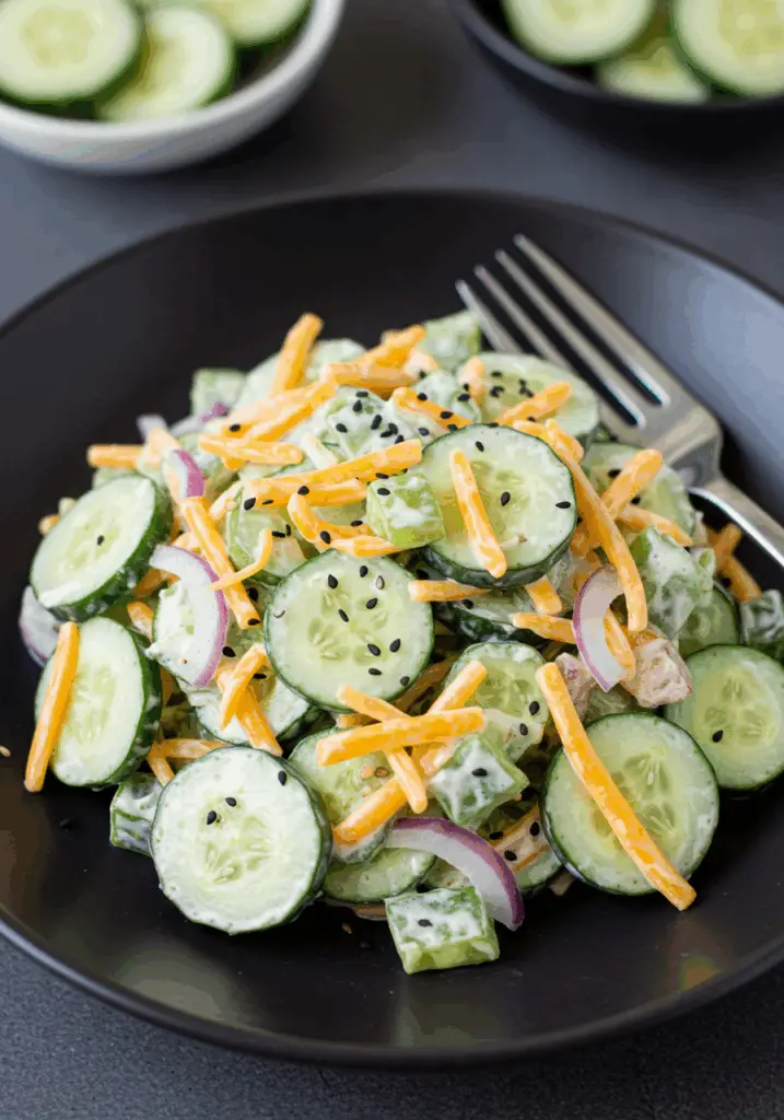 Jalapeno Popper Cucumber Salad - Sophiacooking