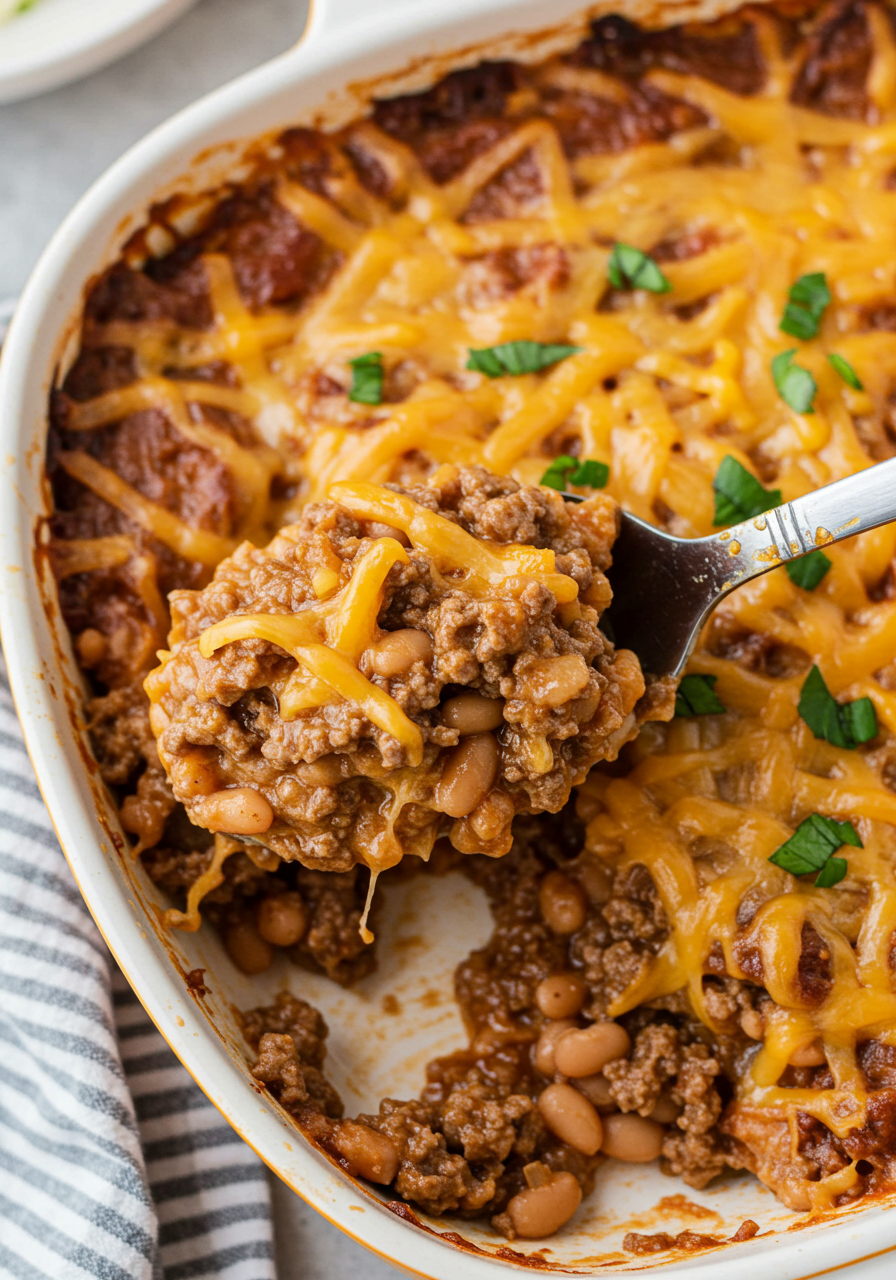 Ground Beef & Baked Bean Casserole - Sophiacooking