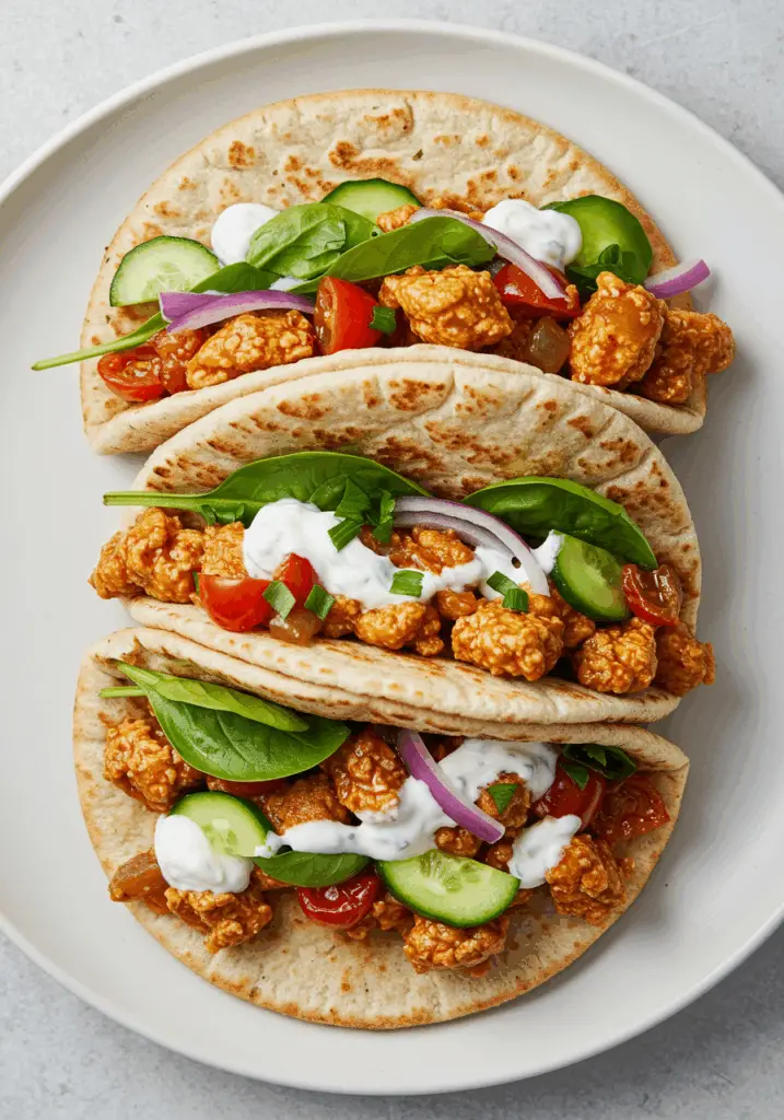 Mediterranean Ground Chicken Pitas - Sophiacooking