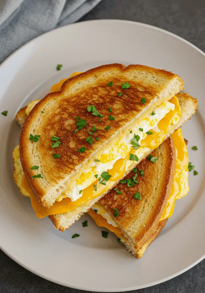 Breakfast Grilled Cheese with Eggs - Sophiacooking