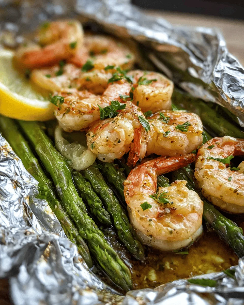 Baked Shrimp and Asparagus Foil Packs