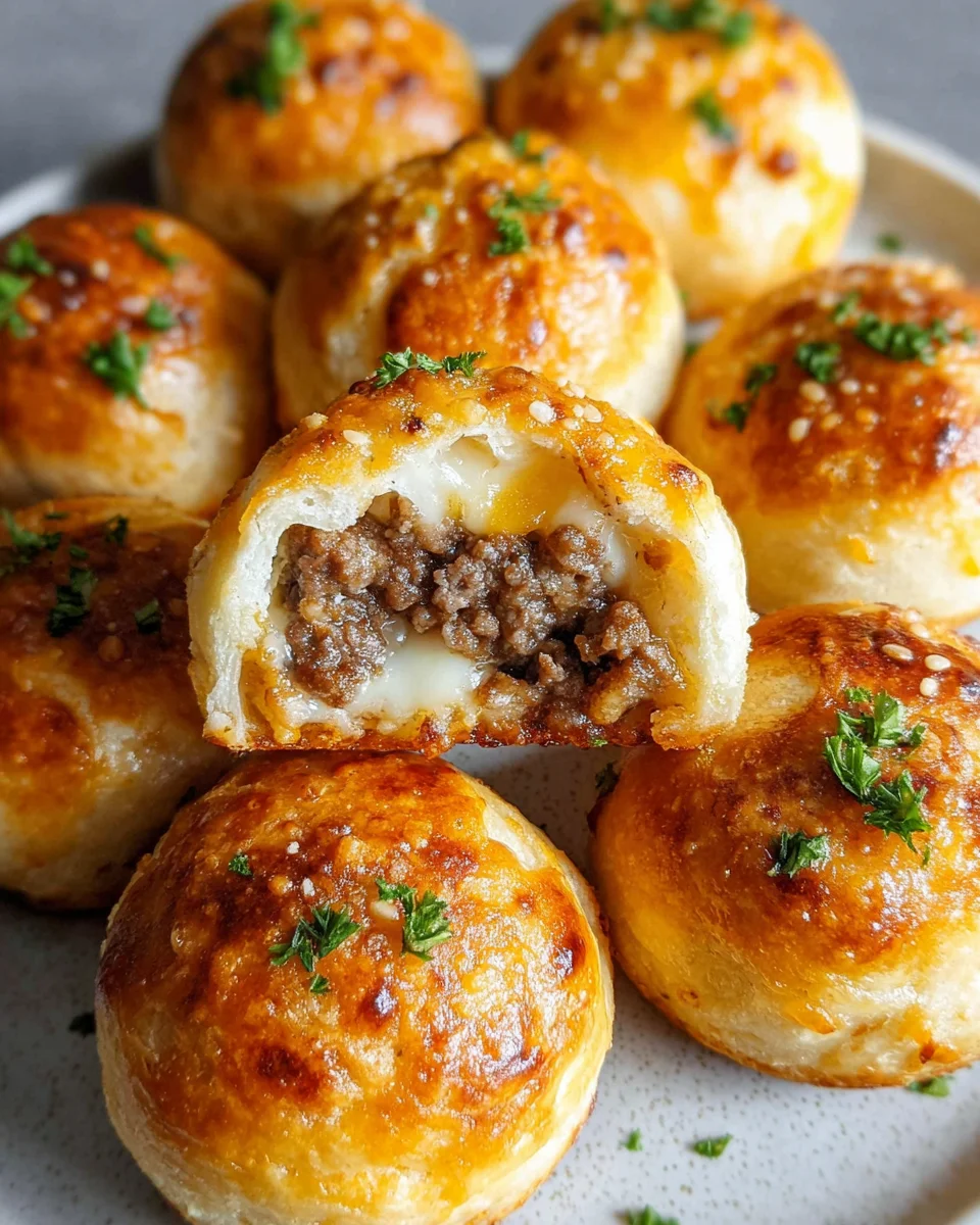 Garlic Parmesan Cheeseburger Bombs