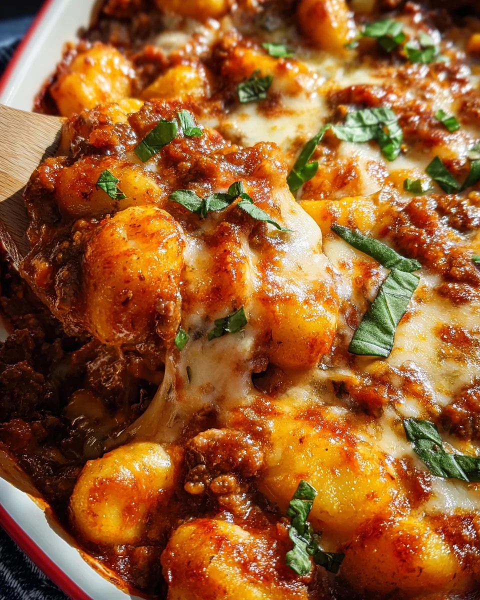 Cheesy Bolognese Gnocchi Bake