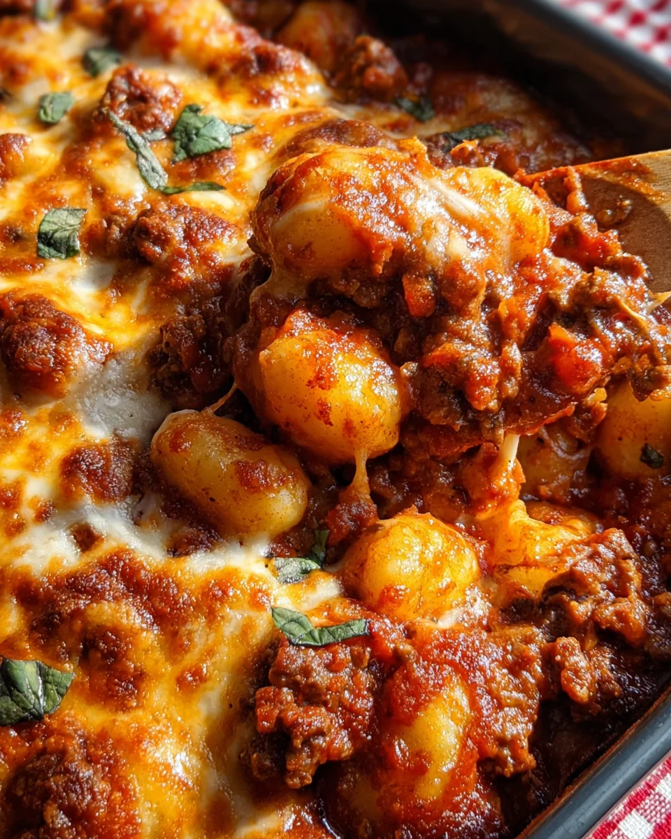 Cheesy Bolognese Gnocchi Bake