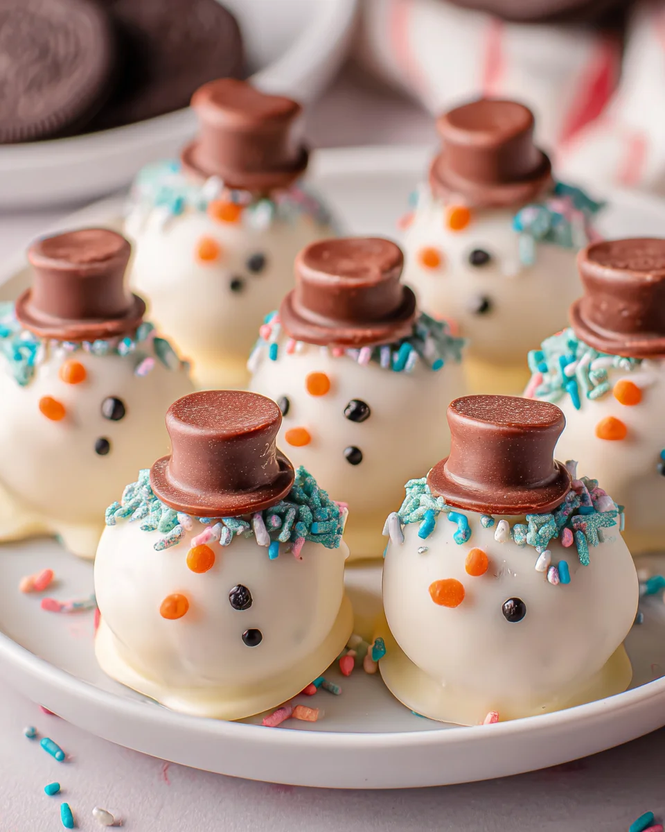 Melted Snowman Oreo Balls