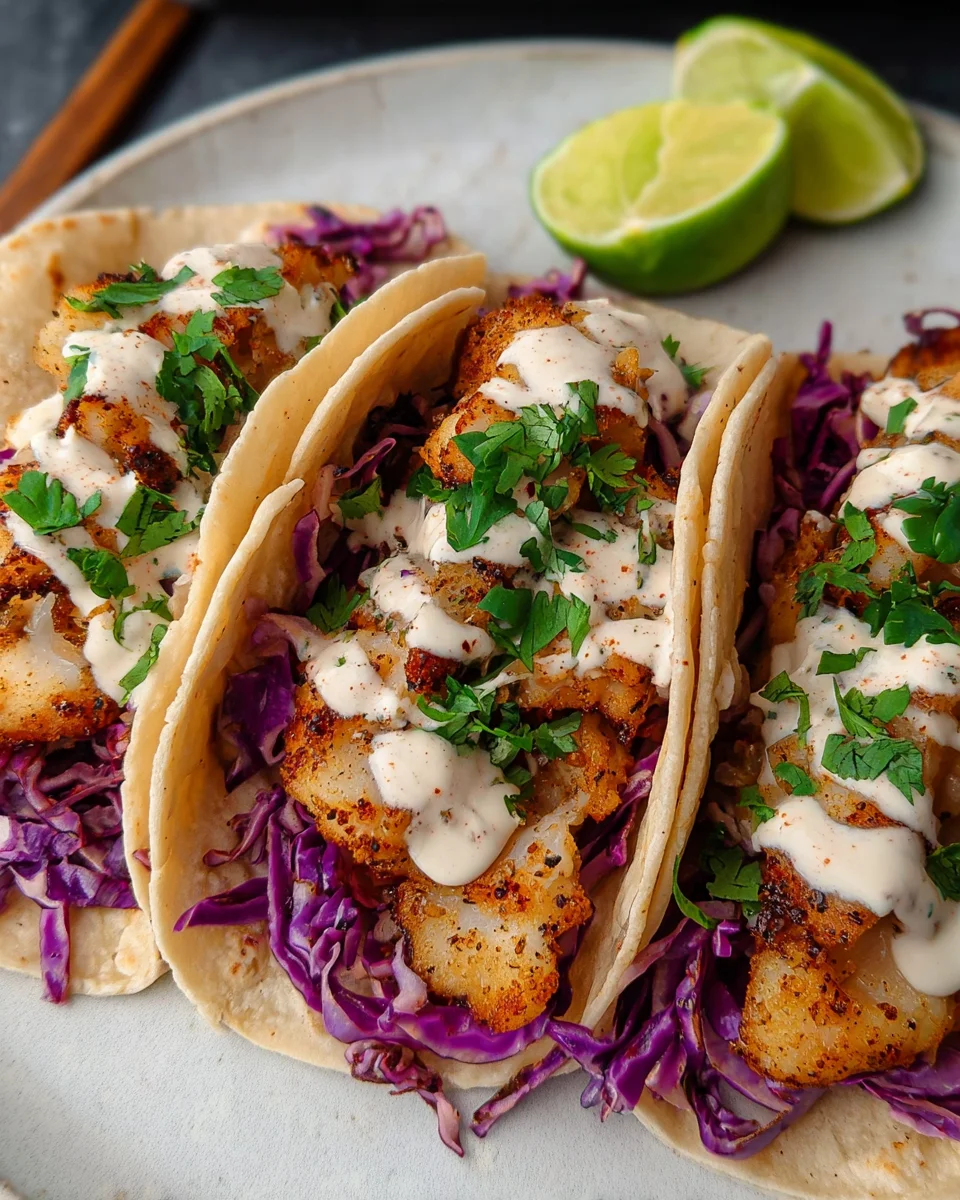Mouthwatering Fish Tacos with Lime Crema