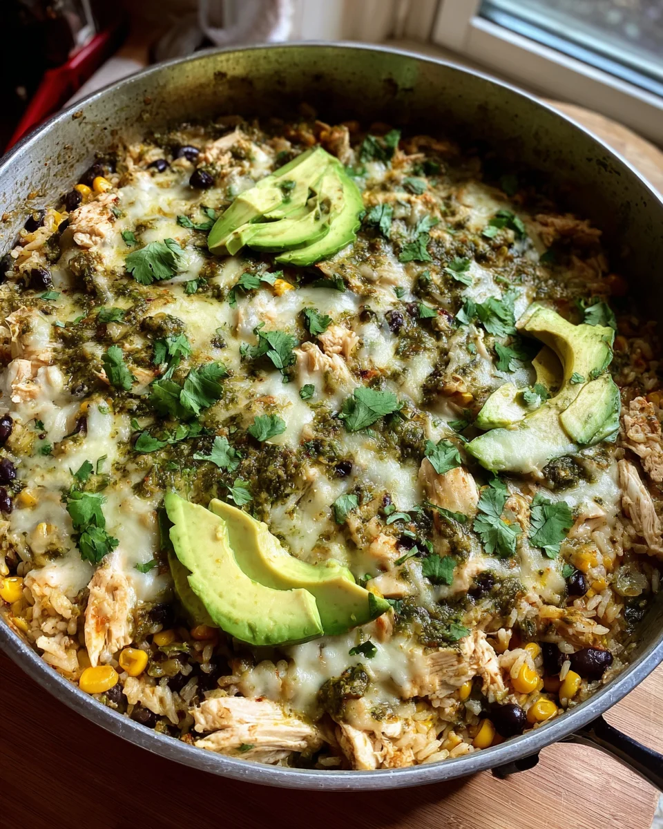 Salsa Verde Chicken & Rice Skillet