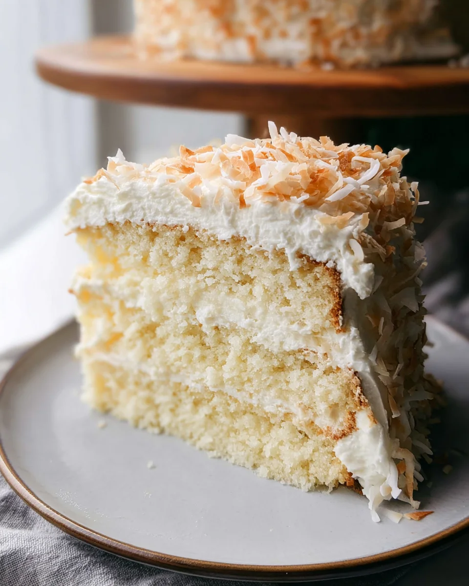 Coconut Cream Cake with Coconut Cream Cheese Frosting