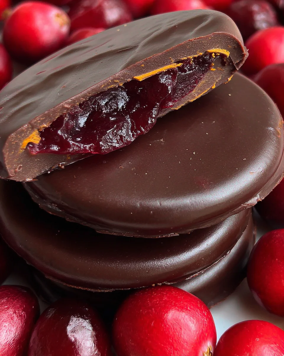 Dark Chocolate Covered Cranberry Sauce Bites