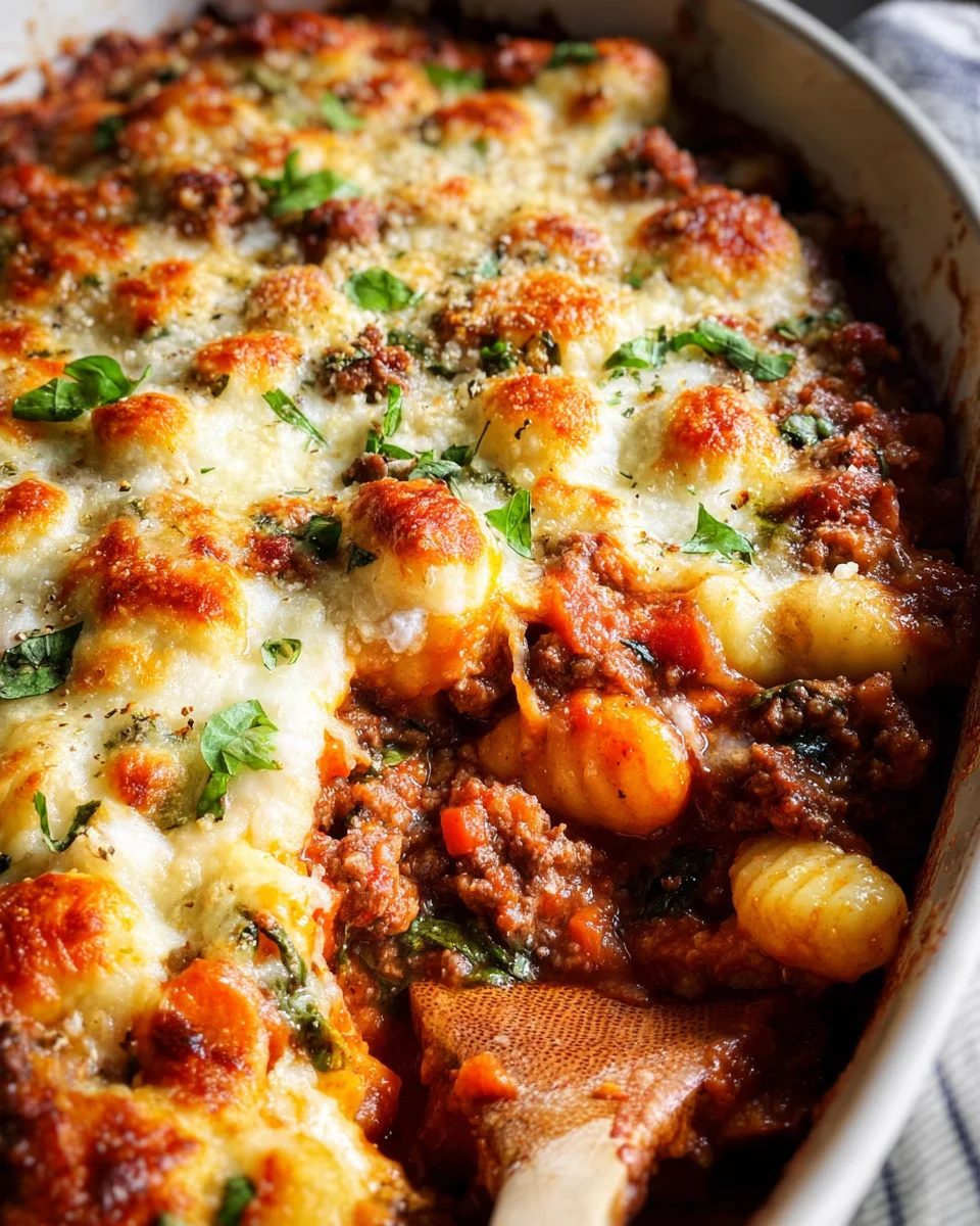 Easy Bolognese Gnocchi Bake
