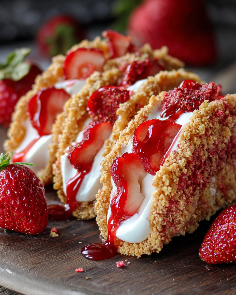Strawberry Crunch Cheesecake Tacos