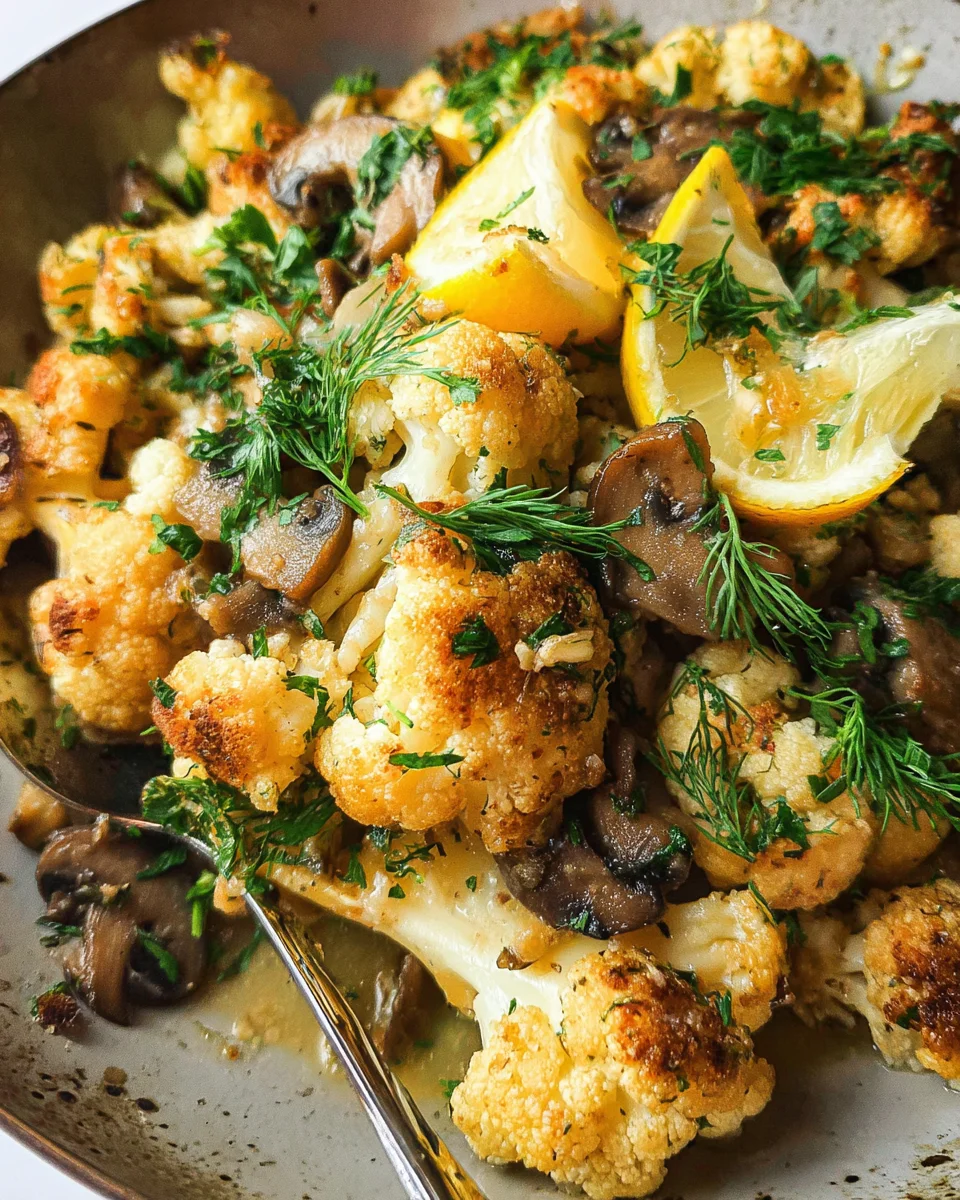 Garlic Butter Cauliflower Mushroom Recipe