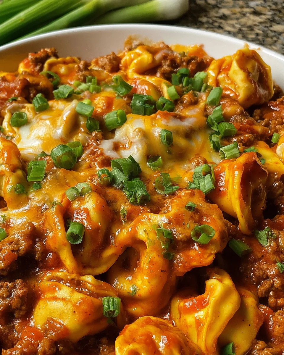 Cheesy Taco Tortellini Skillet