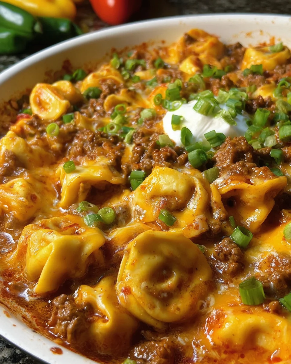Cheesy Taco Tortellini Skillet