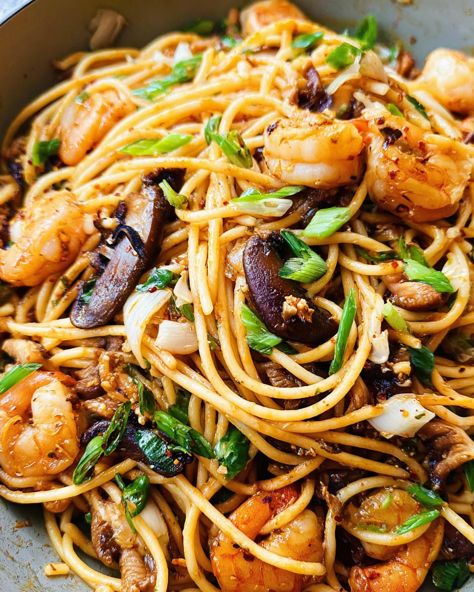 Shrimp Shiitake Noodles