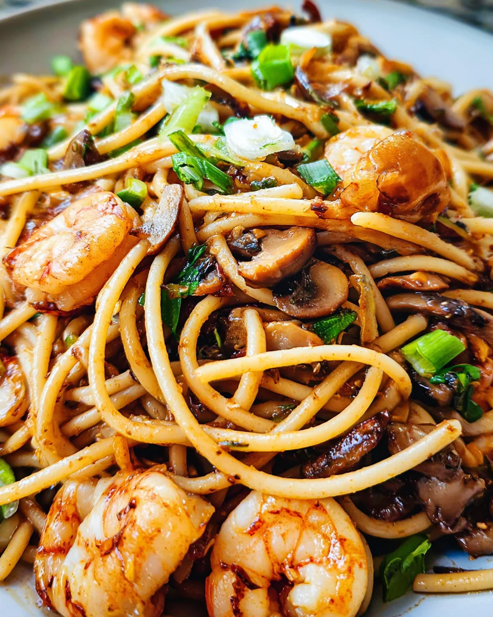 Shrimp Shiitake Noodles